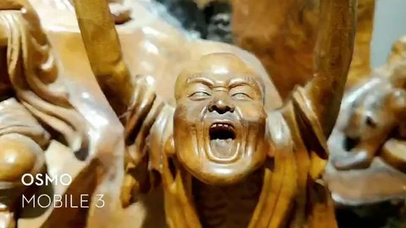 博物馆藏品—根雕系列。《十八罗汉》材质:香樟木