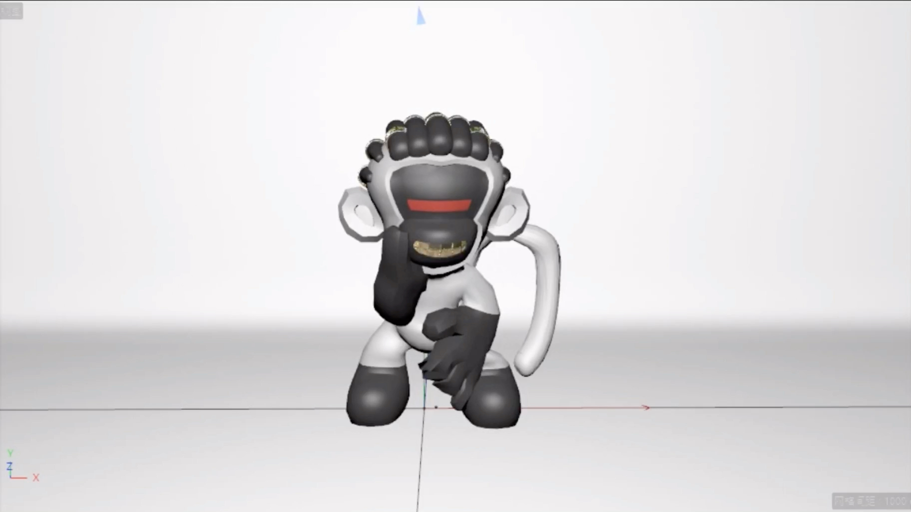 今天设计了一只脏辫猴子3d模型c4d