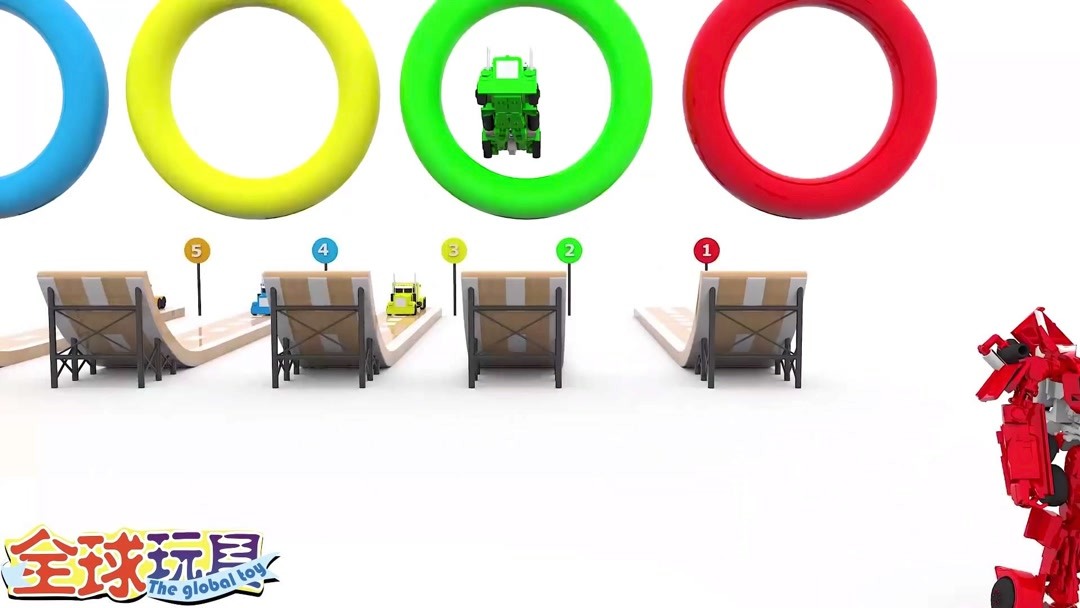 颜色卡通动画,小汽车变形