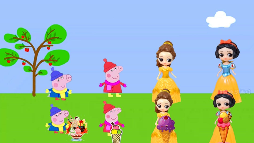 乔治给大家分冰淇淋,可大家都变出了分身,这下可怎么办呢?