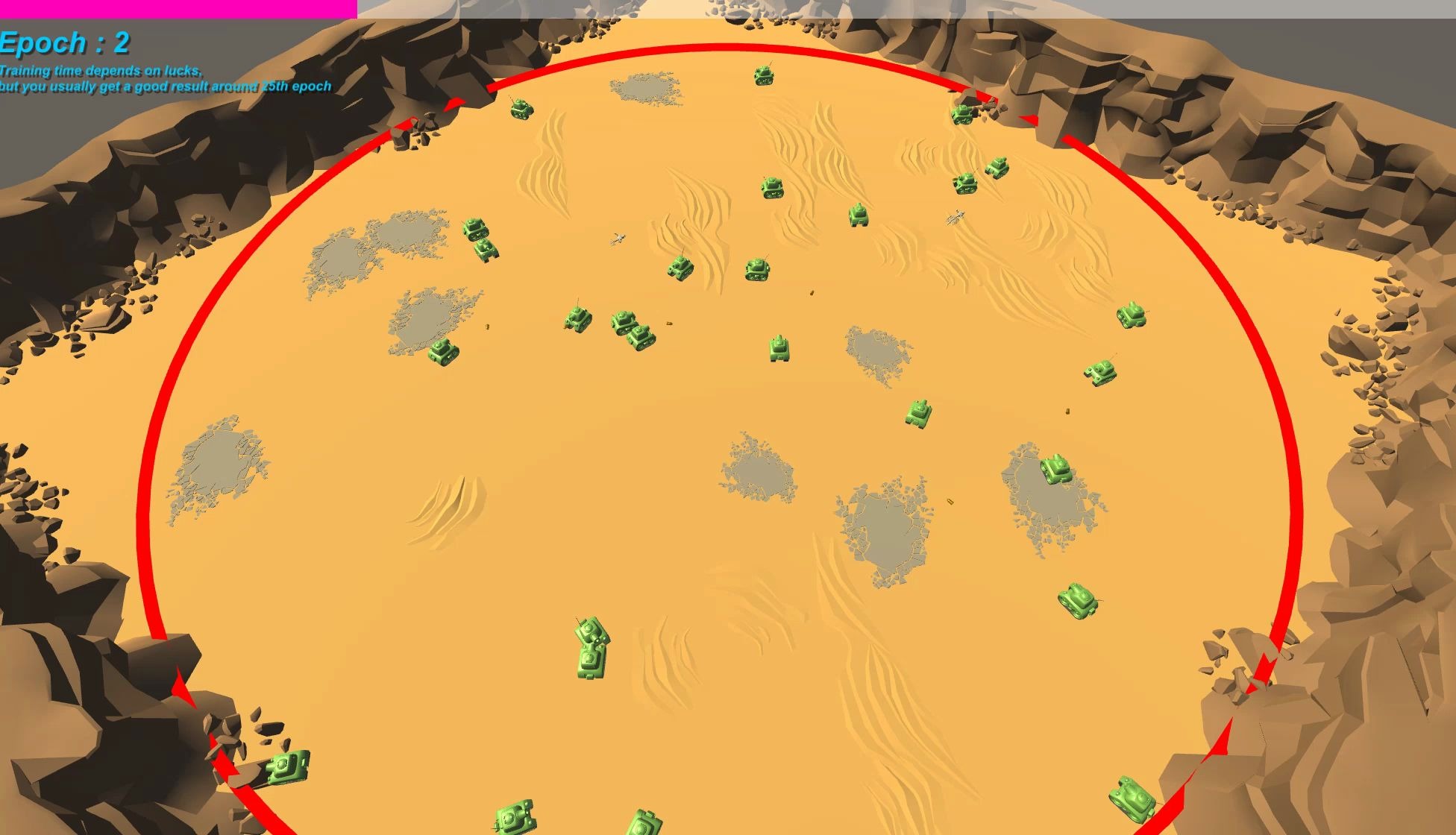 Unity进化神经网络Neat,坦克吃鸡大战