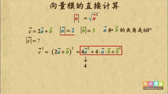 向量模的直接计算_乐乐课堂