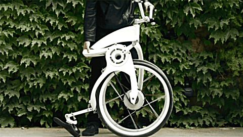 黑科技电动自行车, 折叠仅1秒, 时速25公里永远不会爆胎