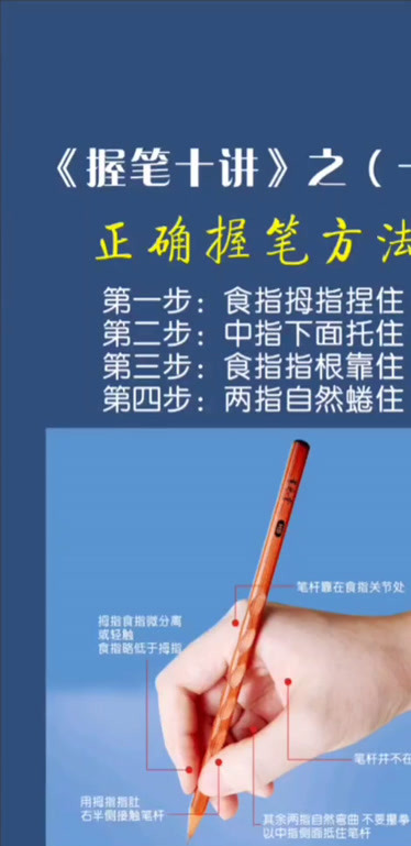 握笔姿势 十讲,第一讲,正确的握笔姿势