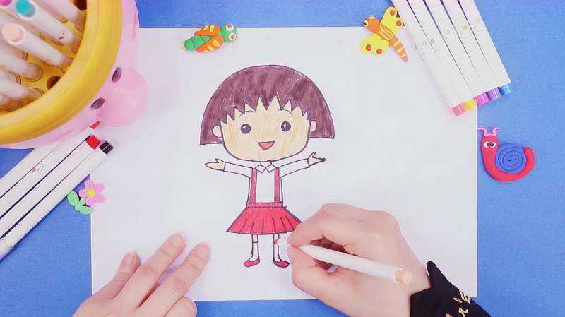 亲宝儿童画:樱桃小丸子简笔画怎么画简笔画视频教程