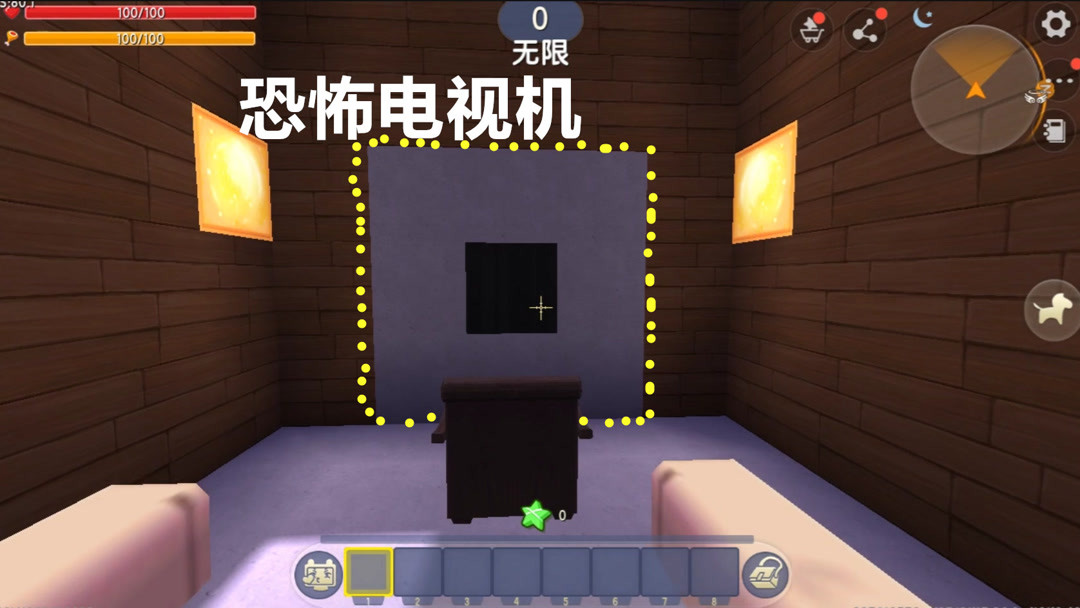 迷你世界《12点半恐怖电视机》涓涓被贞子和笔仙追着打!