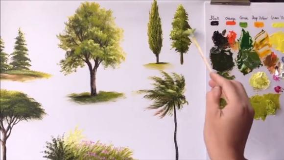 油画树木基础教程