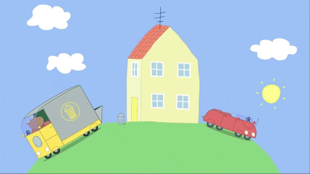 动画:乔治学习回收垃圾,盯着猪爸的报纸,要帮他扔掉