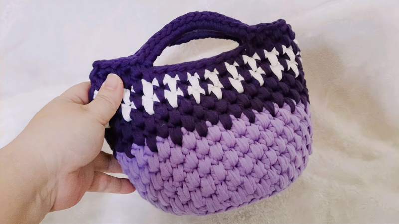 钩针教程只用短针就能完成的钩针编织包包