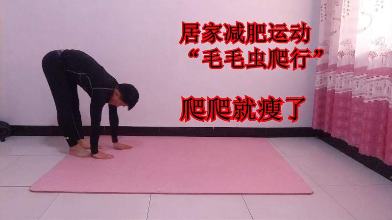 居家减肥动作,“毛虫爬行”运动,每天爬一爬,肚子变小了