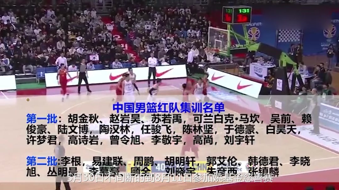 中国男篮集训名单公布 红蓝两队面临密集赛程考验