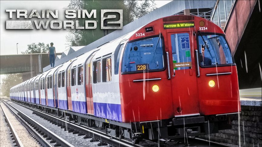 TSW2 贝克卢线:雨中行驶于与铁路线并行的地上区段 | 4K60