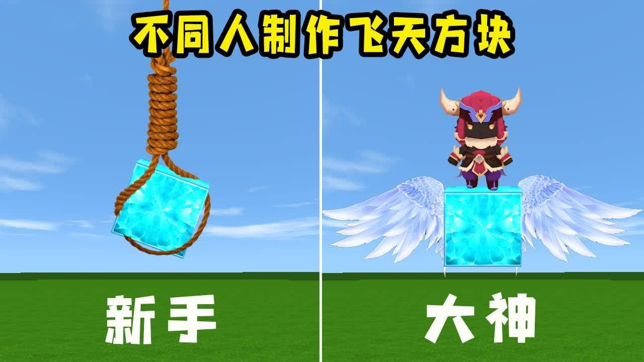 迷你世界:不同人制作飞行方块,大神做的太牛了,居然能当飞行器