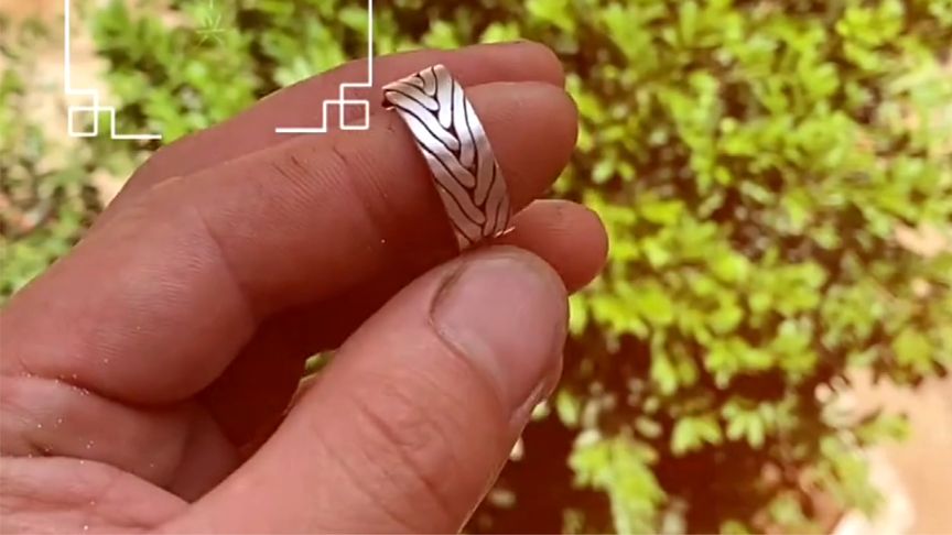 纯手工编织戒指制作过程