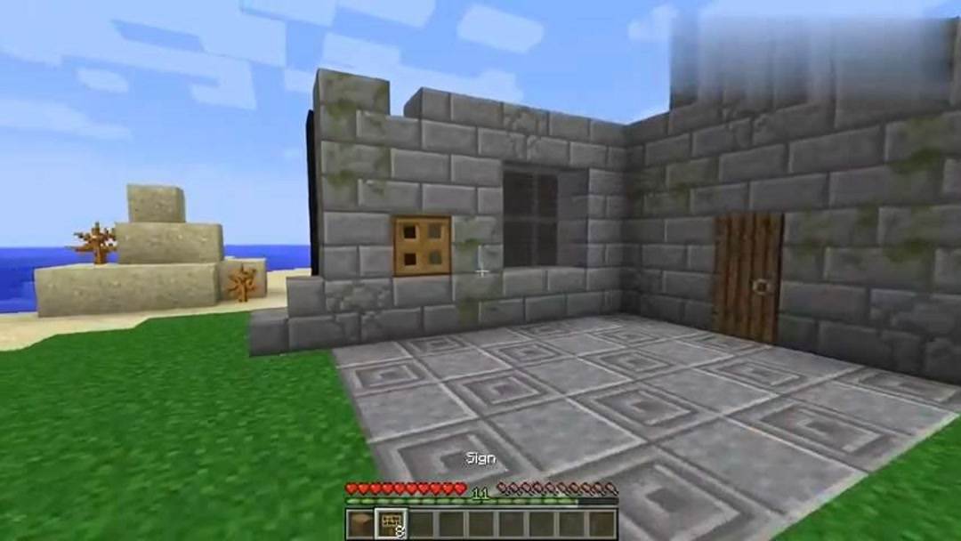 我的世界:绝妙小内饰!用钉门板封住大门,这样僵尸就进不来了!