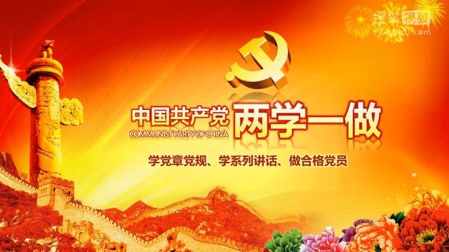 两学一做PPT模板党建党章学习个人心得体会计划PPT背景图片