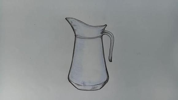 如何一步一步画凉水杯(非常简单)艺术视频铅笔画绘画