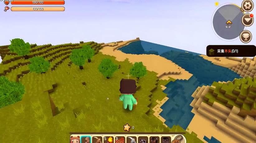 迷你世界单人生存01:你们猜猜出生在海边最大的好处是什么?