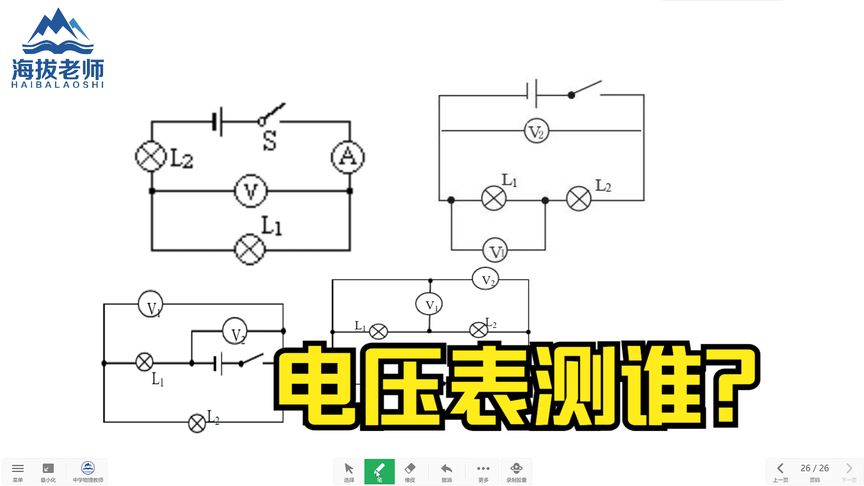 初中物理电路分析详解,电压表测量对象,学霸画一个框搞定?