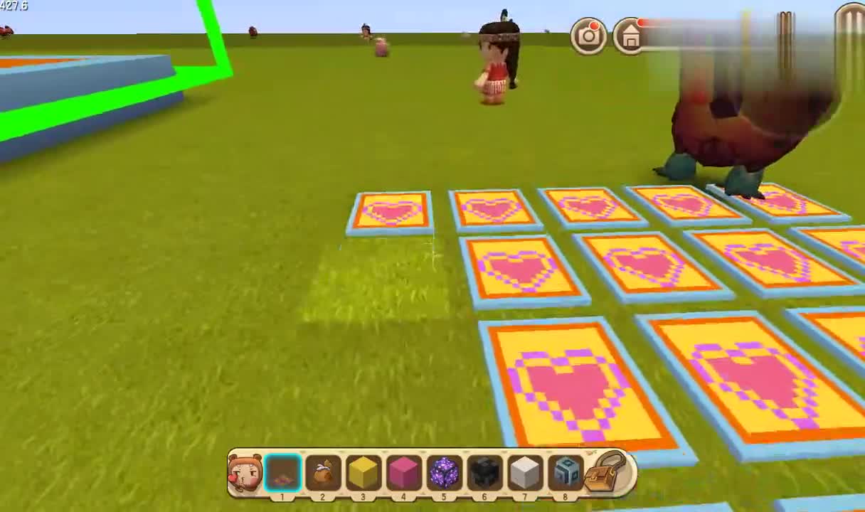 迷你世界:自定义地毯教程,可以给地毯画一个爱心