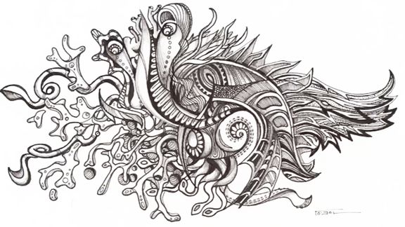 如何用针管笔画出随性装饰插画