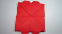 简单易学的爱心信封折纸, 一张长方形纸折出漂亮的心形信封
