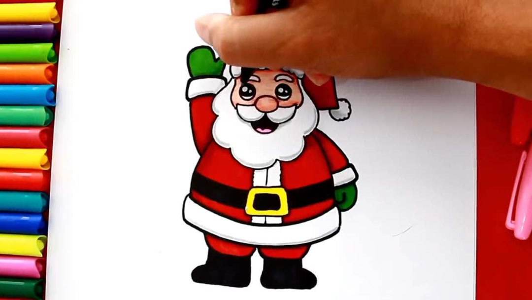 圣诞老人儿童画画教程视频 宝宝们一起来画吧!
