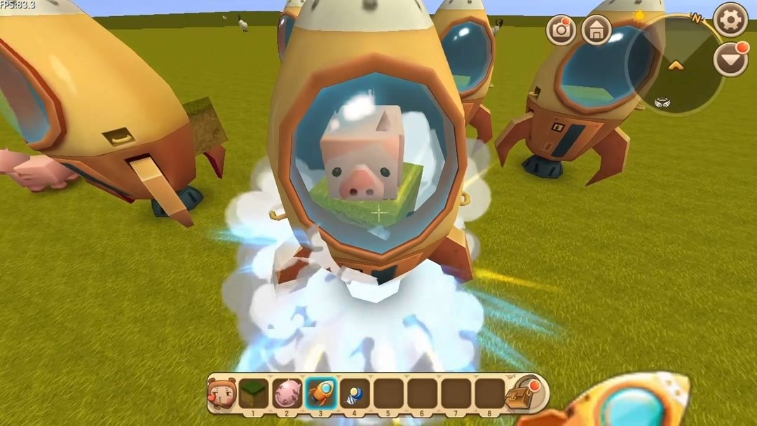 迷你世界教程 如何用火箭吧猪送上天,快来试试吧