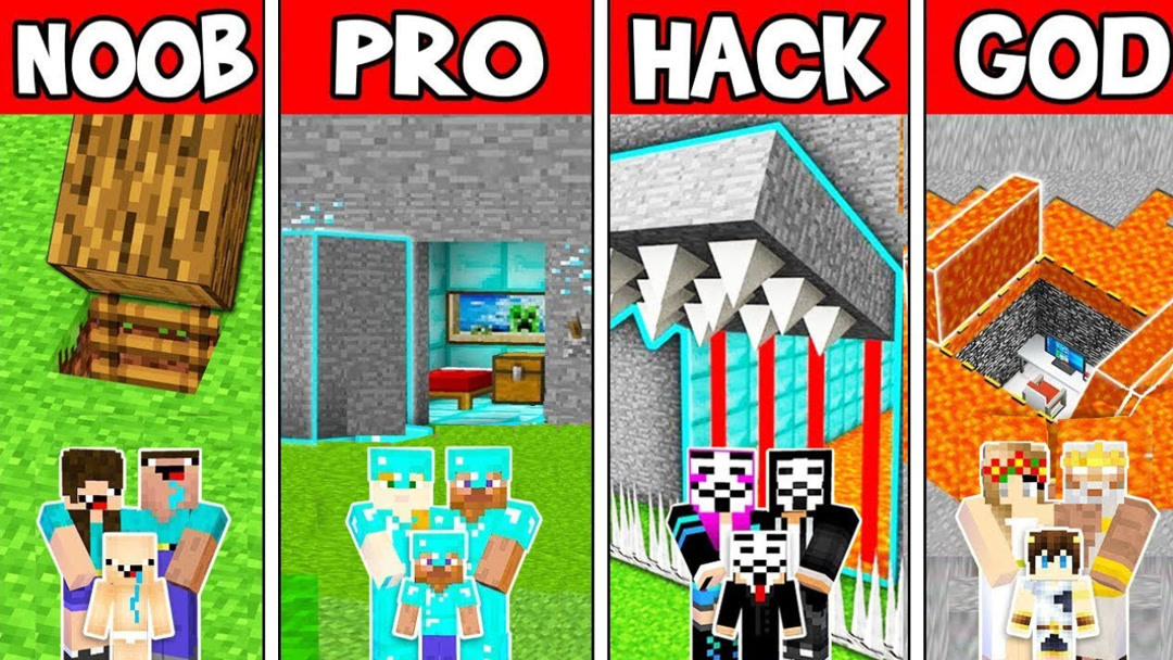 我的世界MC动画:家族秘密房子建造挑战