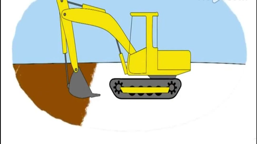 超级挖掘机 动画吊车拖拉机玩具表演视频__