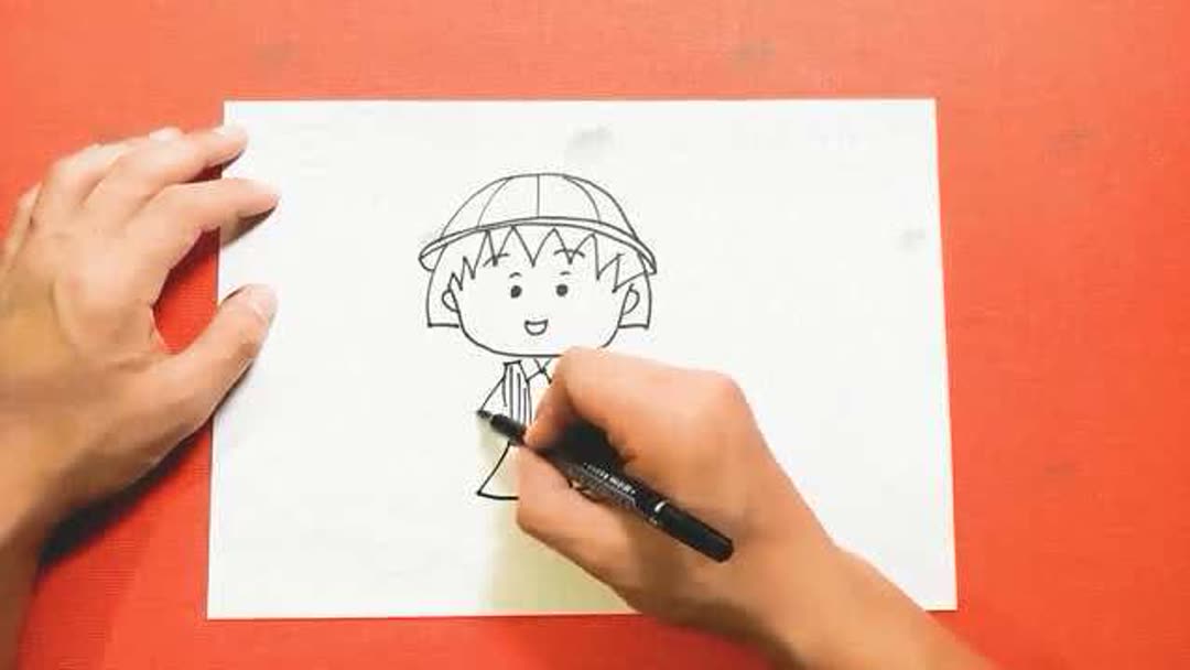 卡通简笔画教程_樱桃小丸子_中的樱桃子