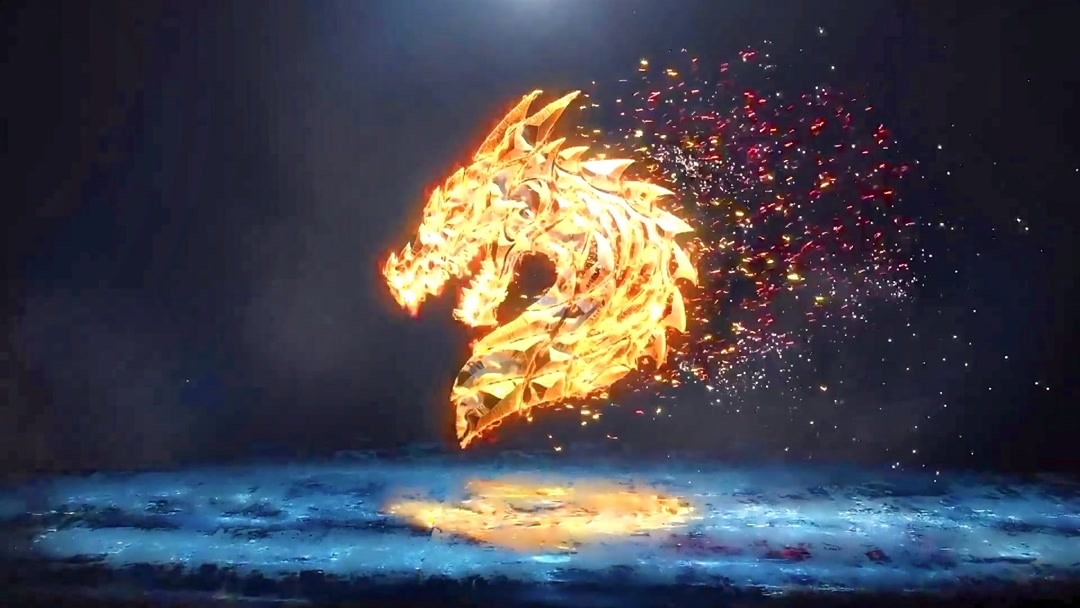 视频制作 z57 震撼史诗电影游戏片头火焰燃烧粒子消散金属黄金质感...