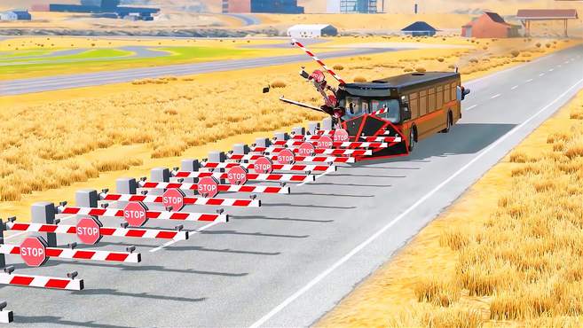 车祸模拟器:在高速公路上设置100条拦车杆会怎么样