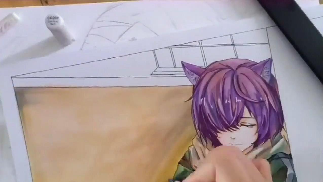 绘画:动漫人物背景上色,这是...