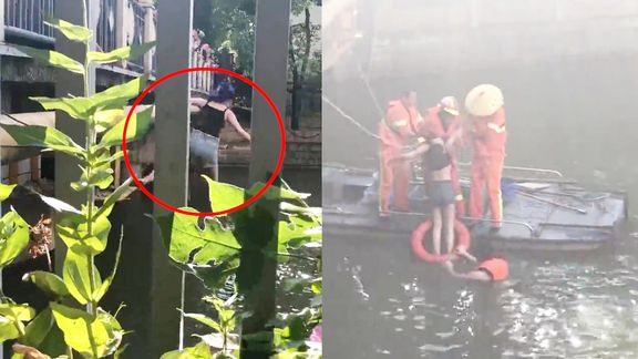 女子酒后情绪激动跳河轻生,宁波消防队员飞身一跃救险