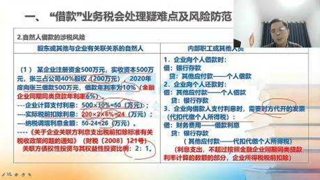借款税务处理疑难点-非金融机构借款的涉税风险