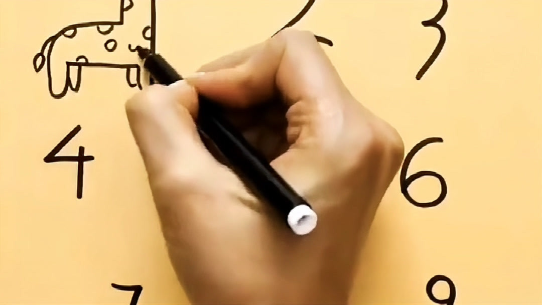 从1到9可爱的数字简笔画,和孩子一起换个角度认识数字吧