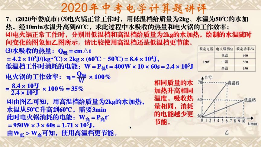2020年娄底中考物理电学计算题讲评