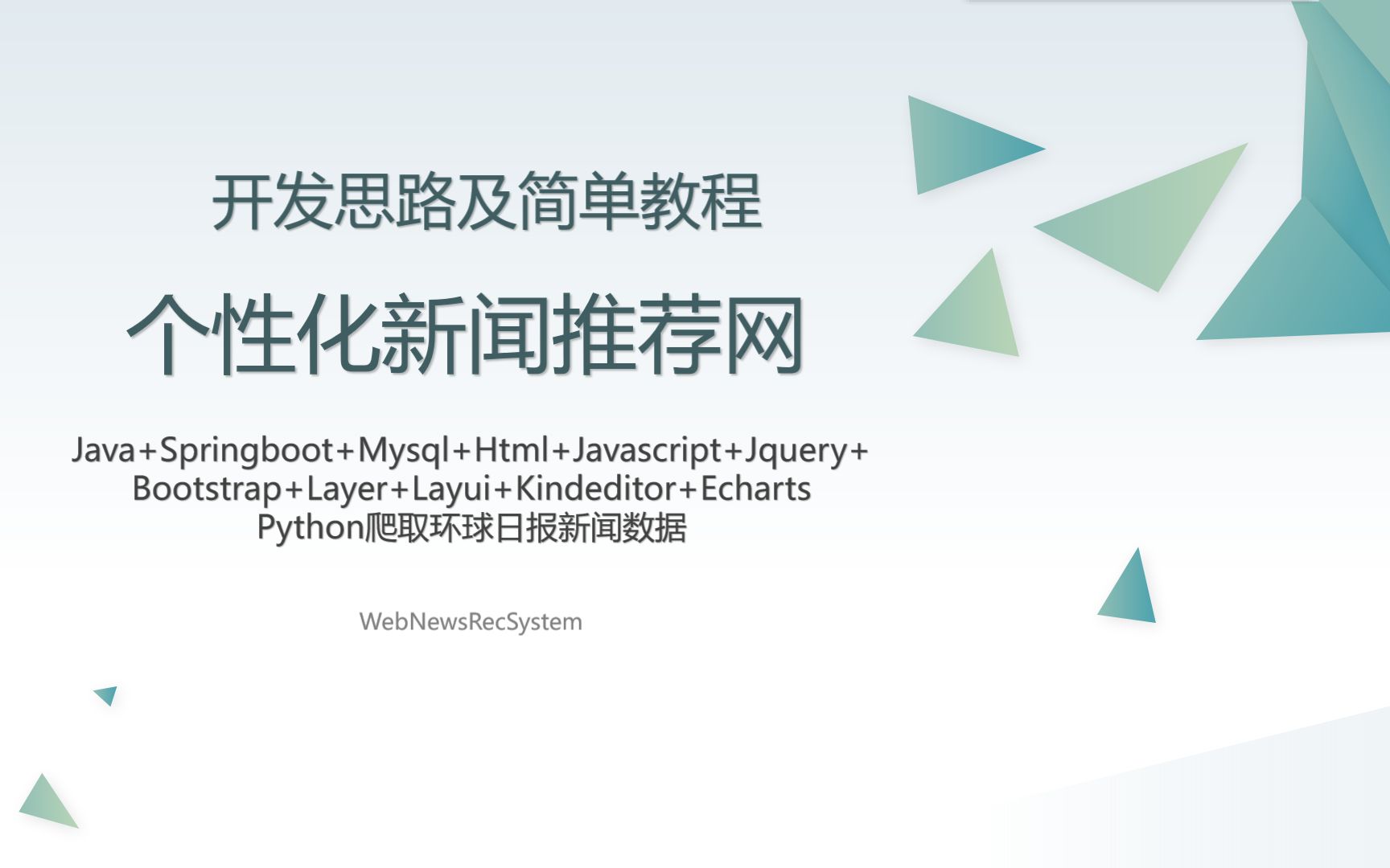 ...推荐网 在线新闻推荐系统 基于用户、物品的协同过滤推荐算法实现