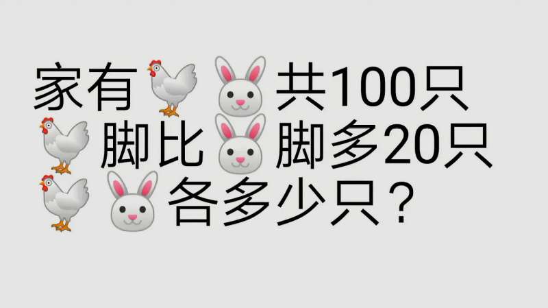 鸡兔同笼数学问题,半小时做出来和1分钟做出来的差别在于方法