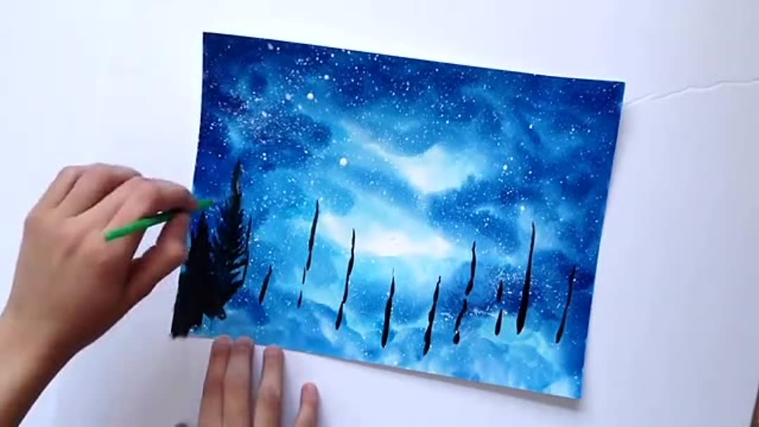 水彩画星空教程「3」,就看你喜不喜欢