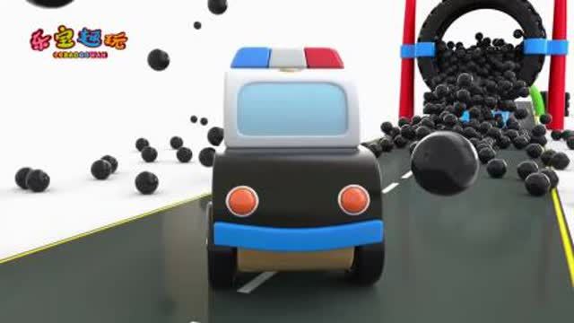 少儿卡通动画 学习颜色单词 认识各种汽车 卡车 救护车