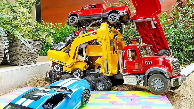 工程车动画片大全 遥控挖掘机 儿童早教启蒙益智动画 翻斗车