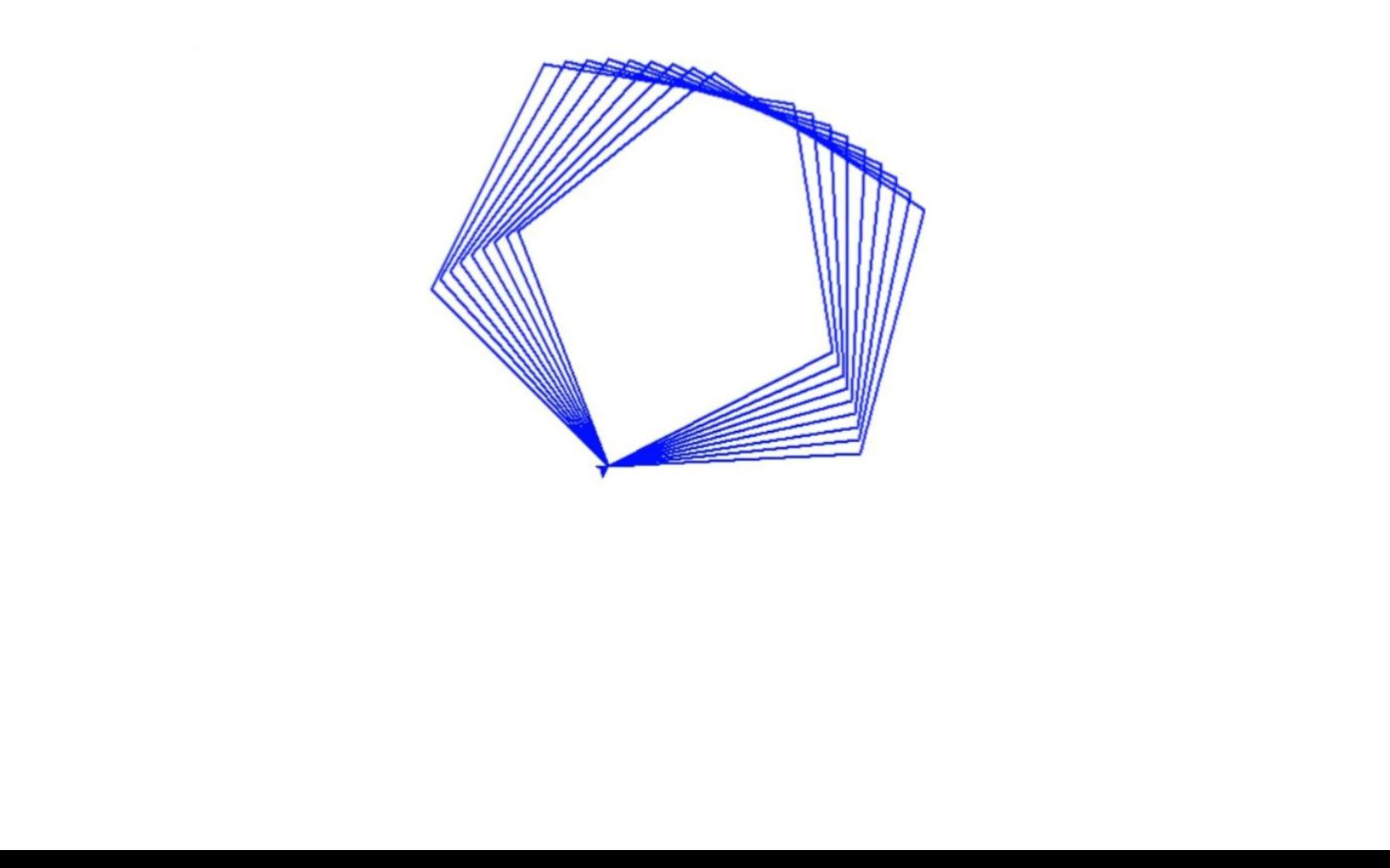 用python画正五边形旋转形成的网状圆形