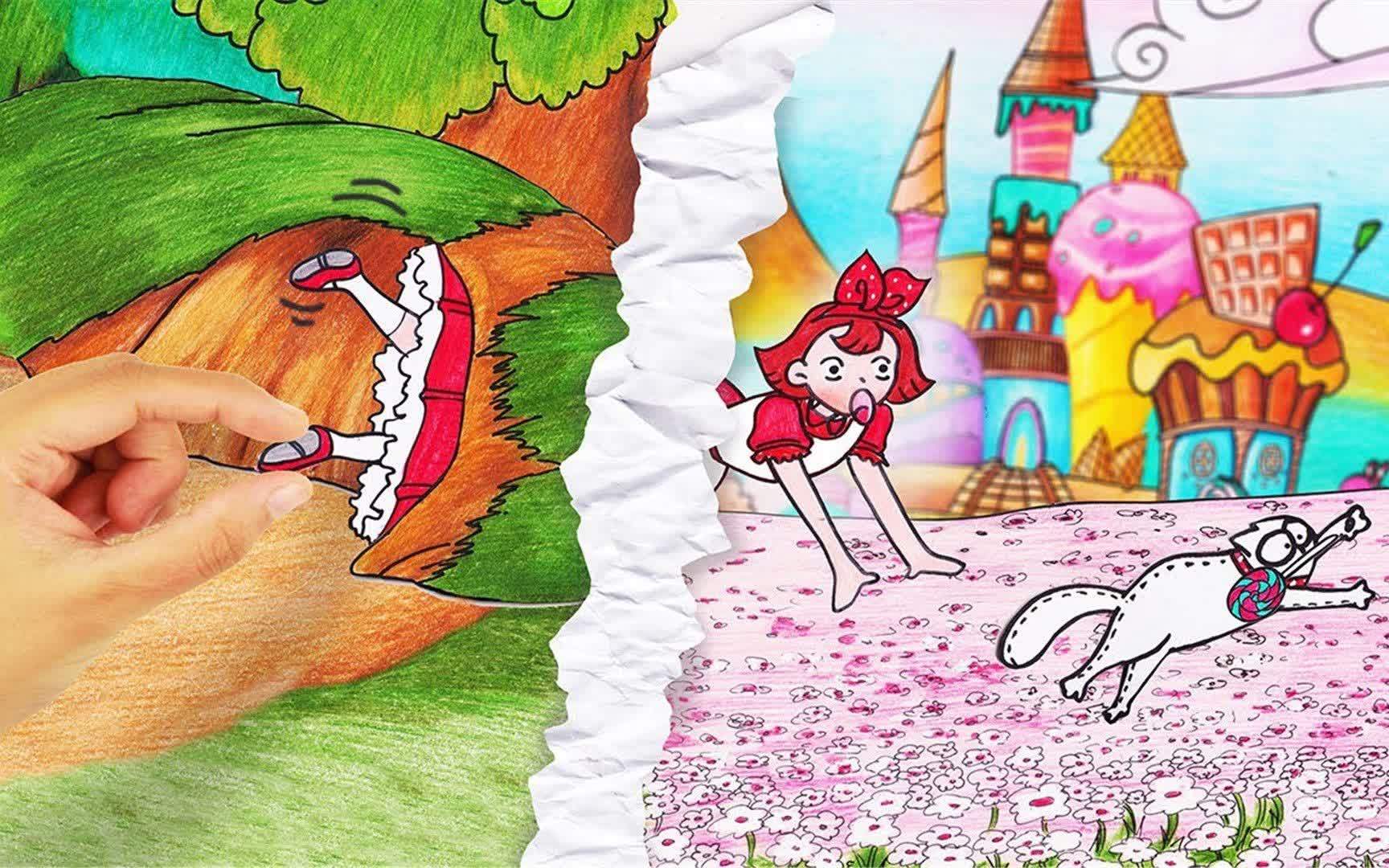 手绘定格动画:小美意外得到一座糖果城堡,醒来却发现只是一场梦