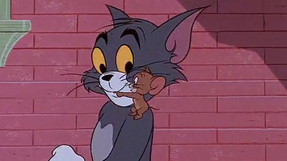 汤姆和杰瑞不想打架了,相约一起去看自己电影,难得这么和谐!