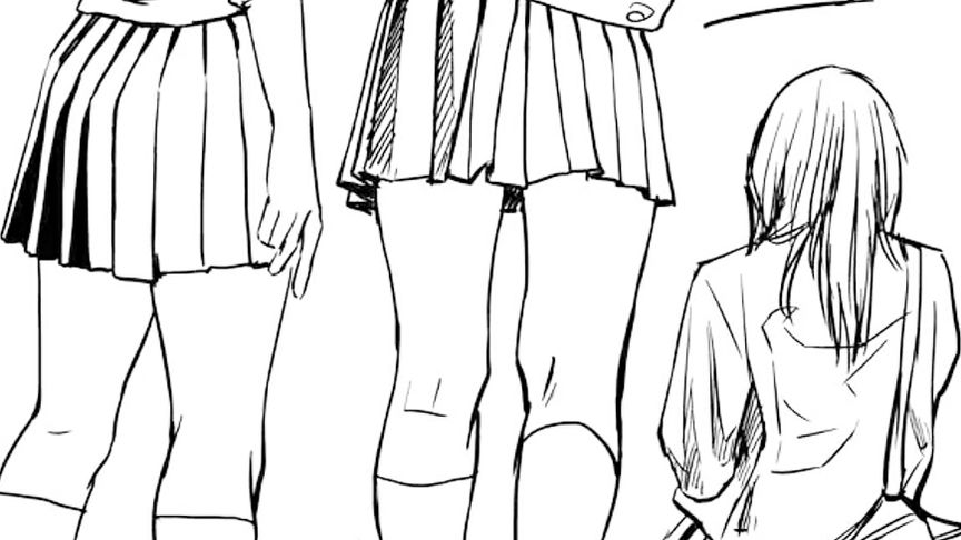 SAI动漫少女绘制基础入门教程之百褶裙画法