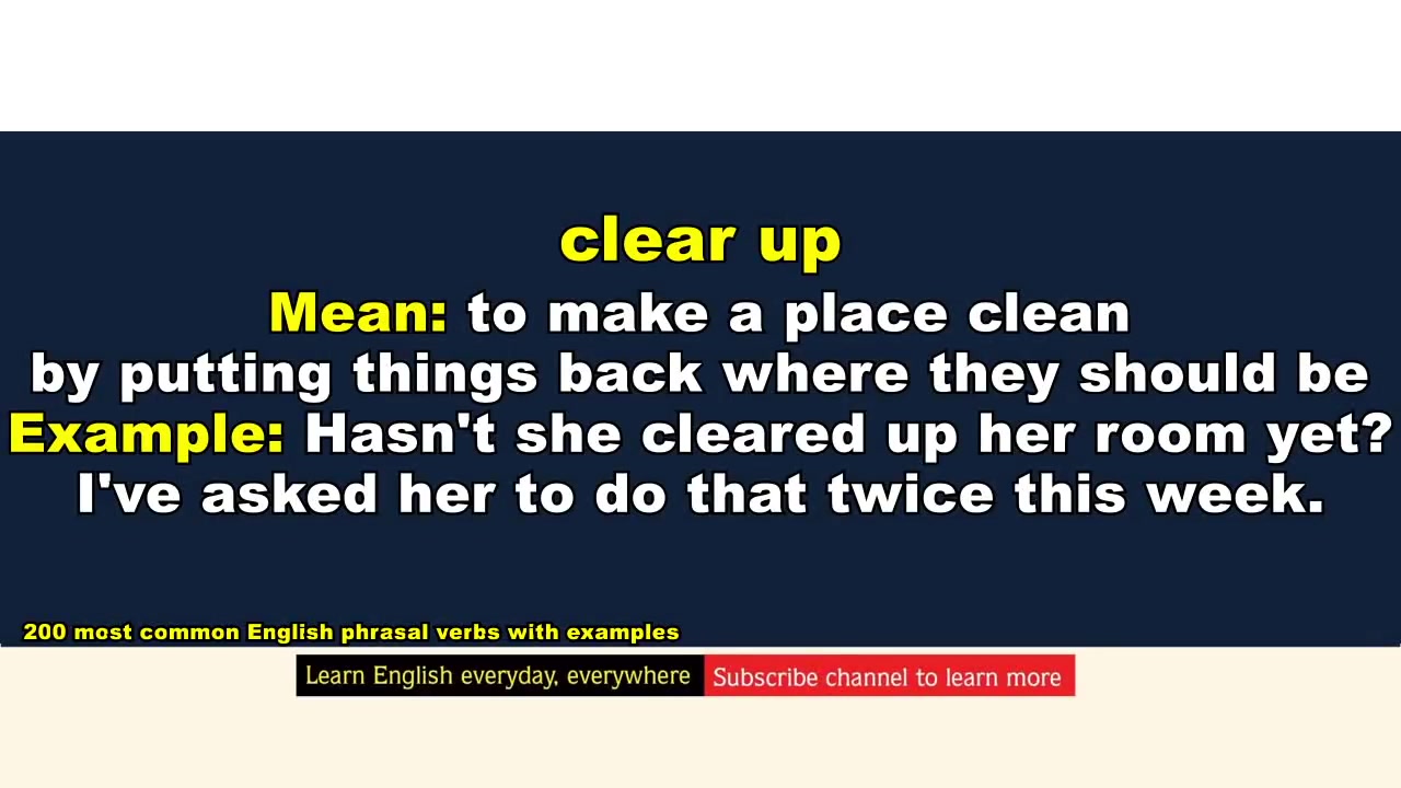 200 MOST COMMON PHRASAL VERBS IN ENGLISH with examples