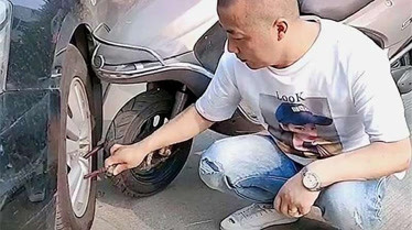 这是哪路神仙的杰作,把电动车这样锁,接下来车主的应对绝了