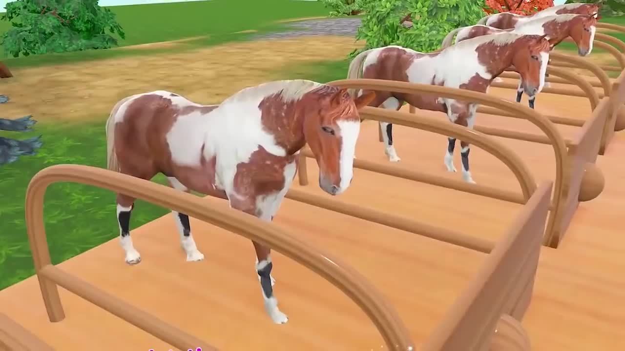 霸王龙追着小马,小马们要穿过一个神奇烟雾才能到家